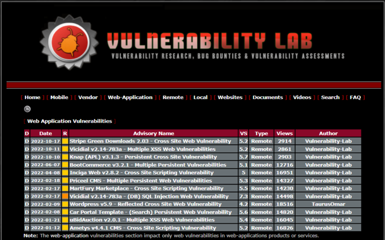Vulnerability Lab Cybersec Spot